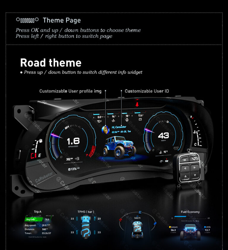 Carobotor jeep wrangler JK digital dashboard J Pro