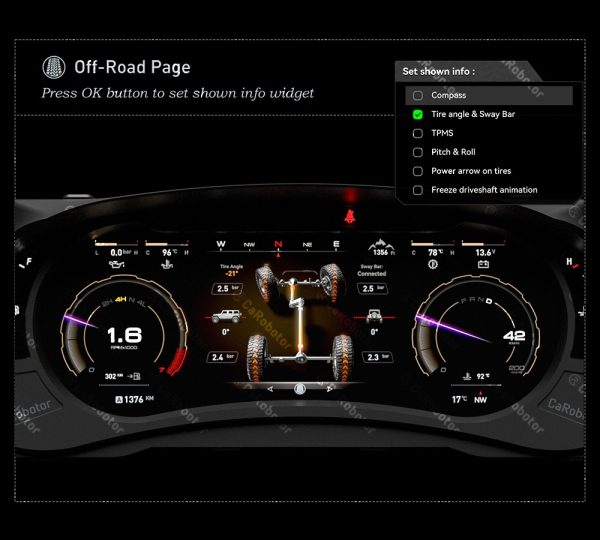 Carobotor jeep wrangler JK digital dashboard J Pro