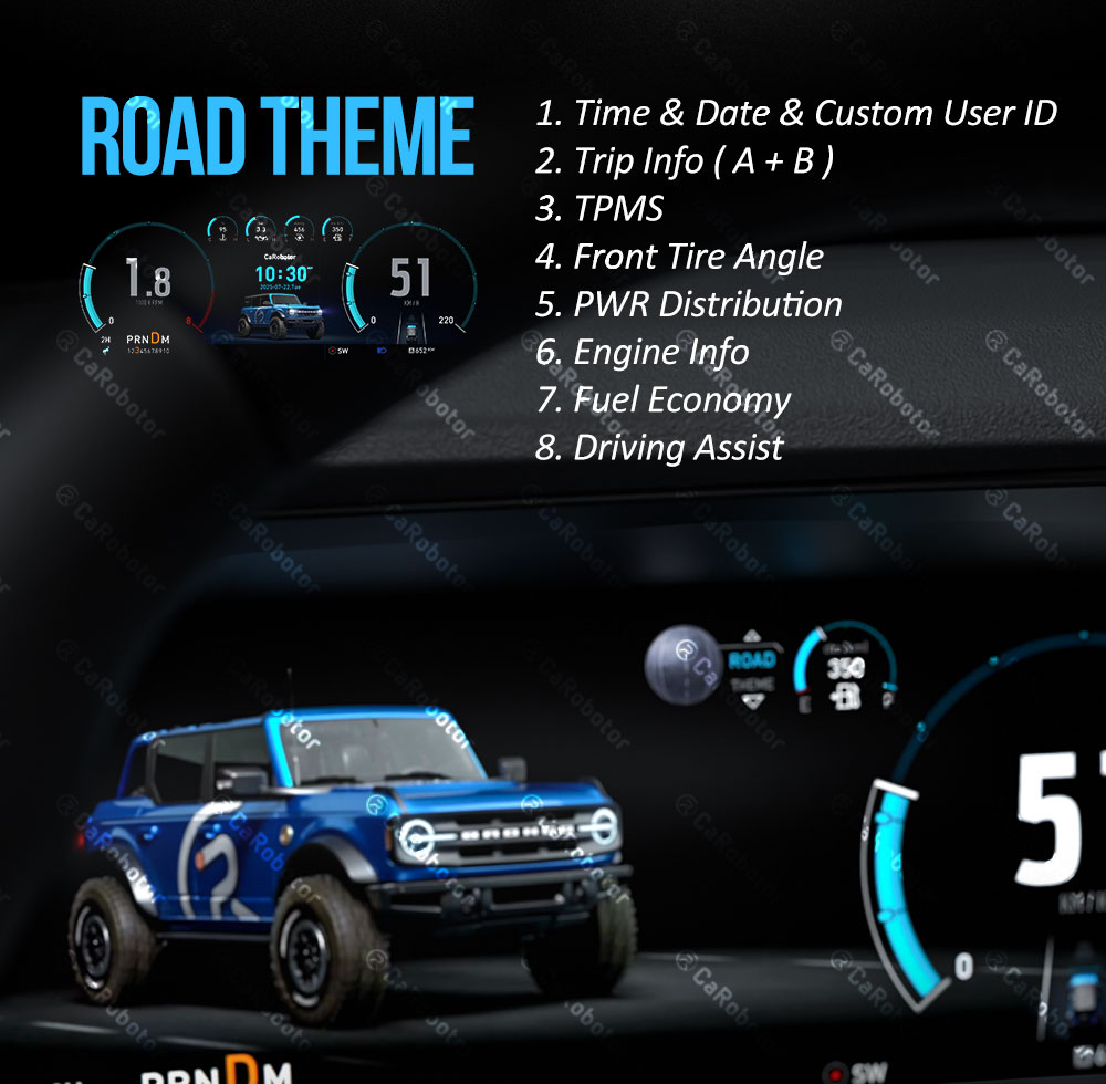 CaRobotor B Pro Bronco Digital Dashboard | 12.3" HD Cluster (For Bronco ...